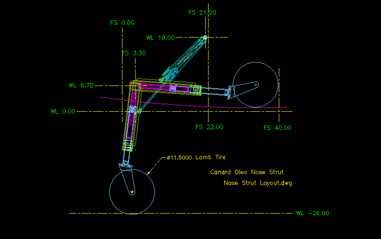 Oleo Nose Strut for Canards